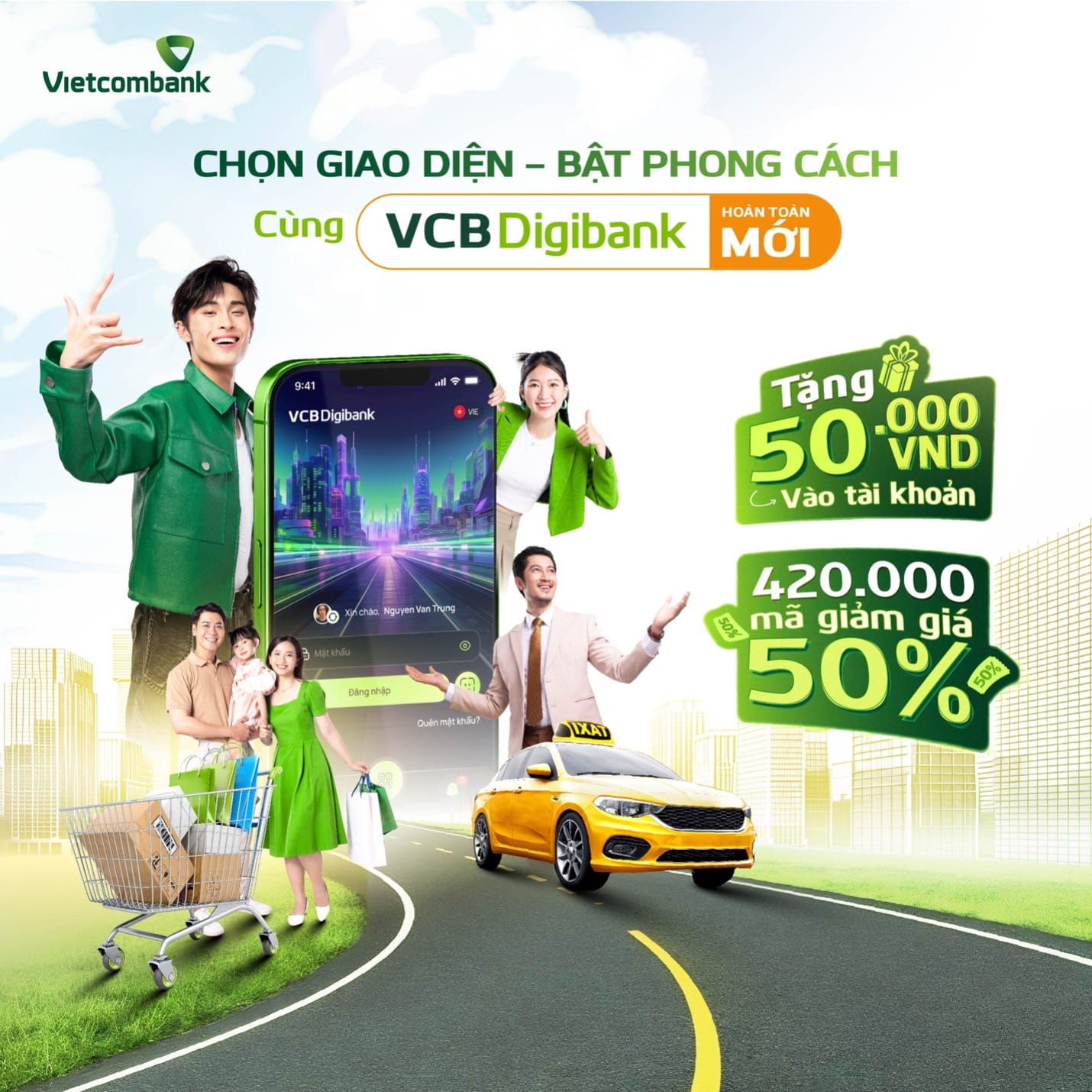Vietcombank thông báo gia hạn chương trình khuyến mại “Chọn giao diện ...